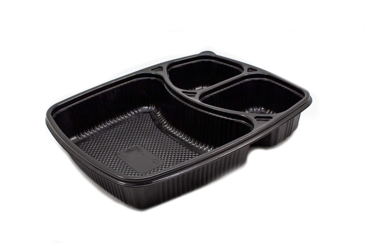3 COMPARTMENT MEAL TRAY-LARGE - Ambika Packaging