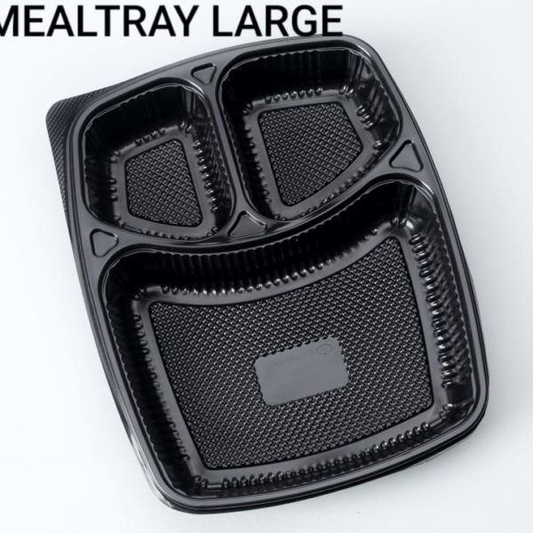 3 COMPARTMENT MEAL TRAY-LARGE - Ambika Packaging