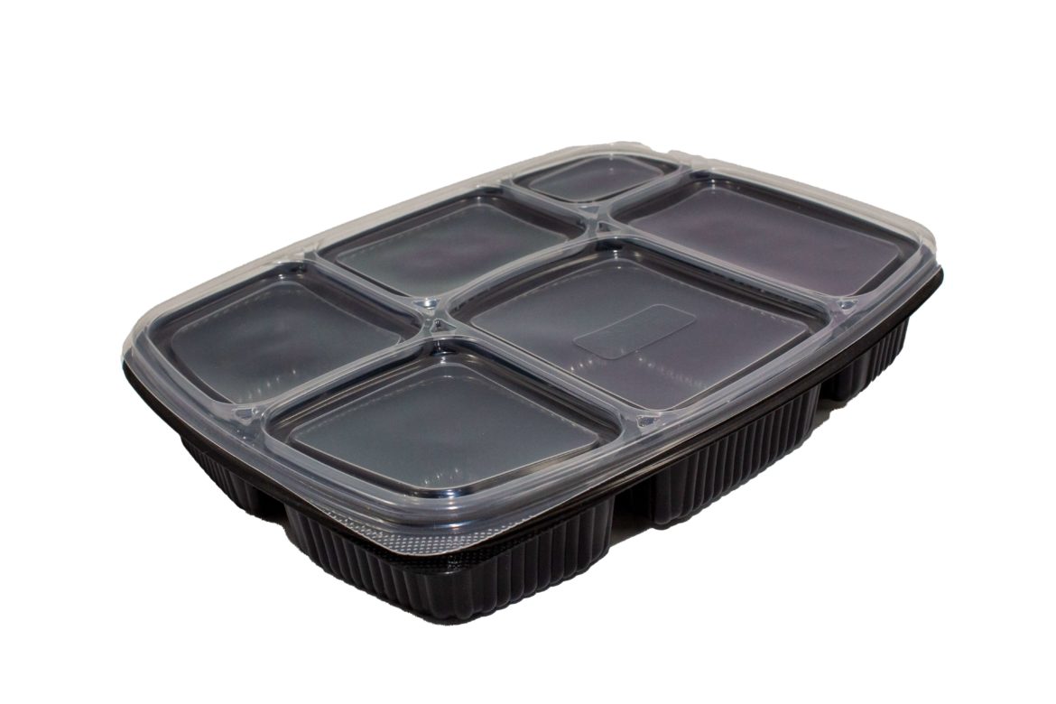6 COMPARTMENT MEAL TRAY - Ambika Packaging
