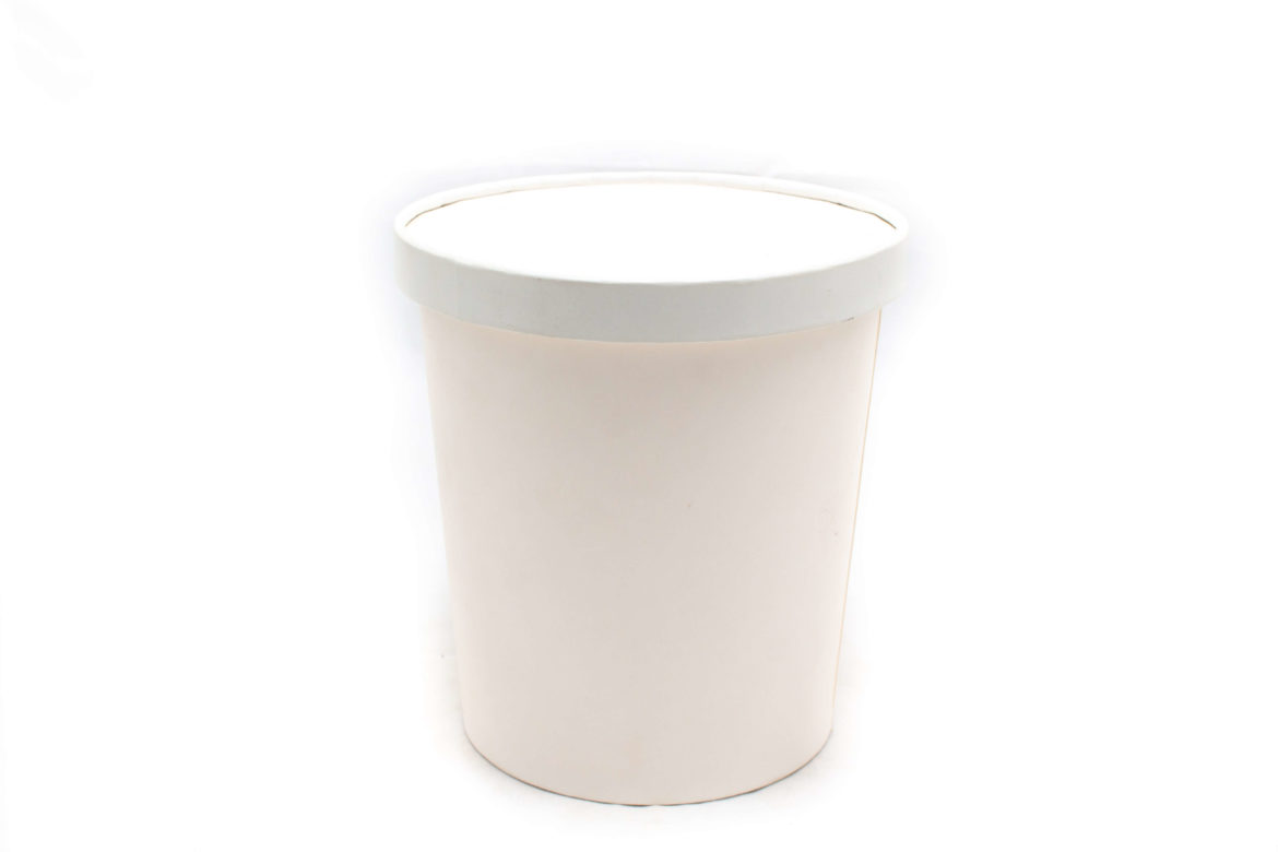 Eco-Friendly 1200ml Round Paper Containers: White