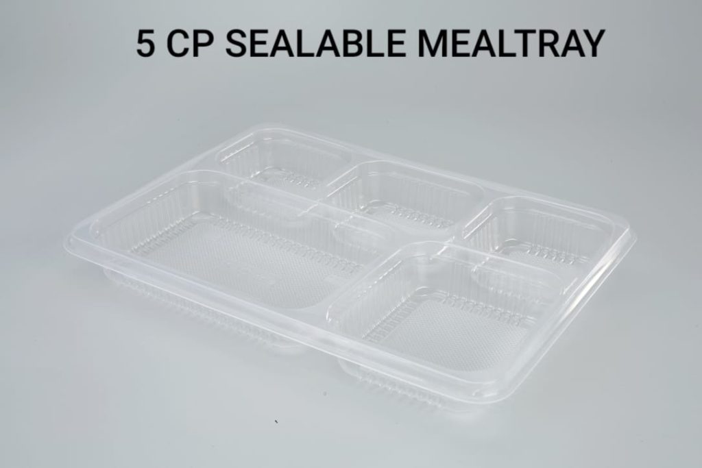 5 COMPARTMENT MEAL TRAY-SEALABLE - Ambika Packaging