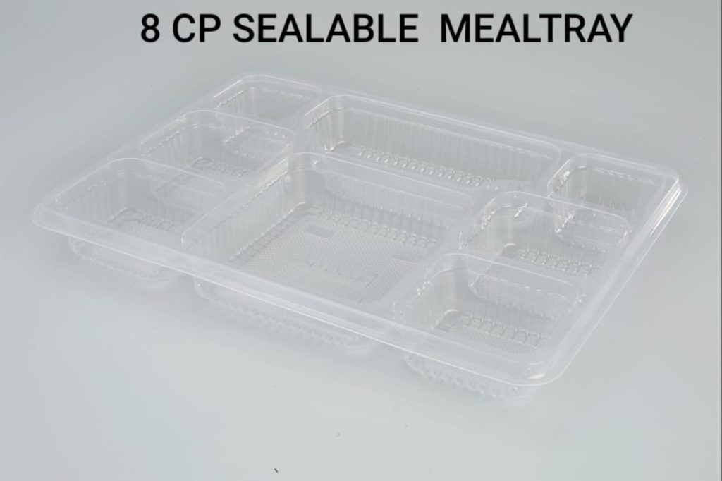 8 COMPARTMENT MEAL TRAY-SEALABLE - Ambika Packaging