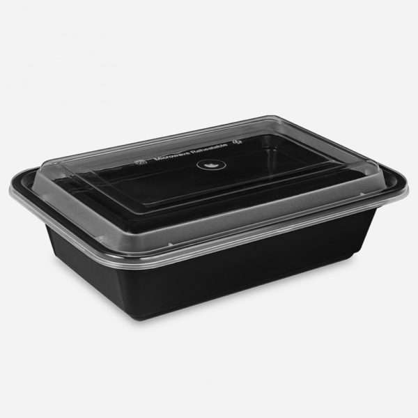 700ML RECTANGLE CONTAINER WITH DOME LID (RE-24) - Ambika Packaging