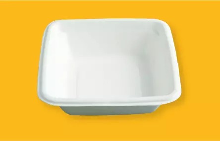 150ML SQUARE BIO BOWL (WHITE) - Ambika Packaging