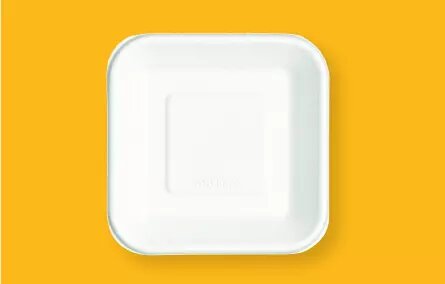 1D BIO SQUARE TRAY (WHITE) - Ambika Packaging