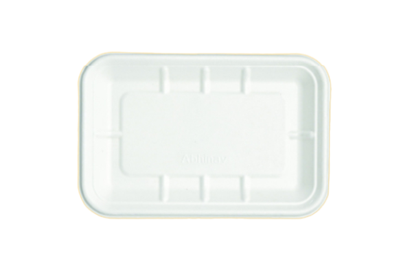 2D BIO RECTANGLE TRAY (WHITE) - Ambika Packaging