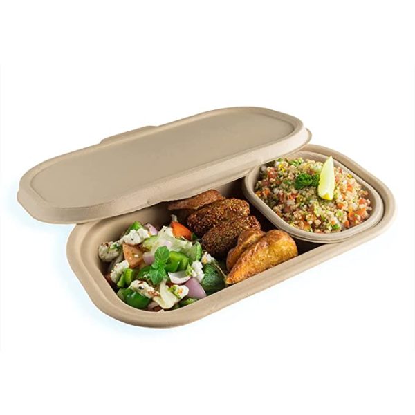 750ML OVAL BIO CONTAINER (NATURAL) - Ambika Packaging