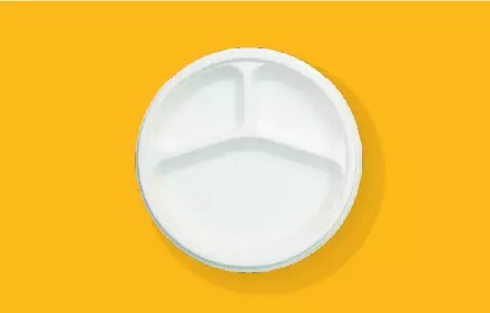 9" 3 COMPARTMENT ROUND BIO PLATE (WHITE) - Ambika Packaging
