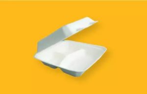 9"x 9" 3 COMPARTMENT BIO CLAMSHELL BOX (WHITE) - Ambika Packaging